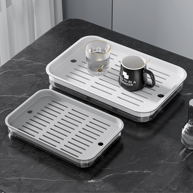 Tea cup tray light luxury household water cup storage drain rack tea ...