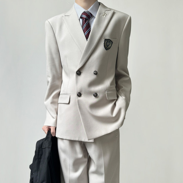 Kimura DK Japanese school inspirational beige suit uniform men spring ...