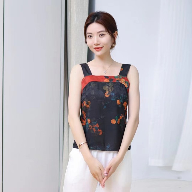 Xiangyun gauze floral sling new Chinese inner inner clothes spring and ...