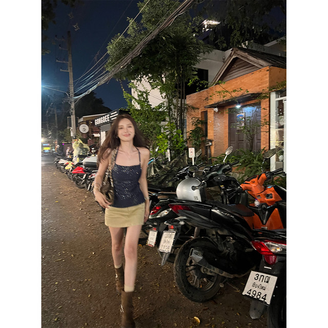 NanaByNana hot girl denim backless top for women summer hot diamond ...