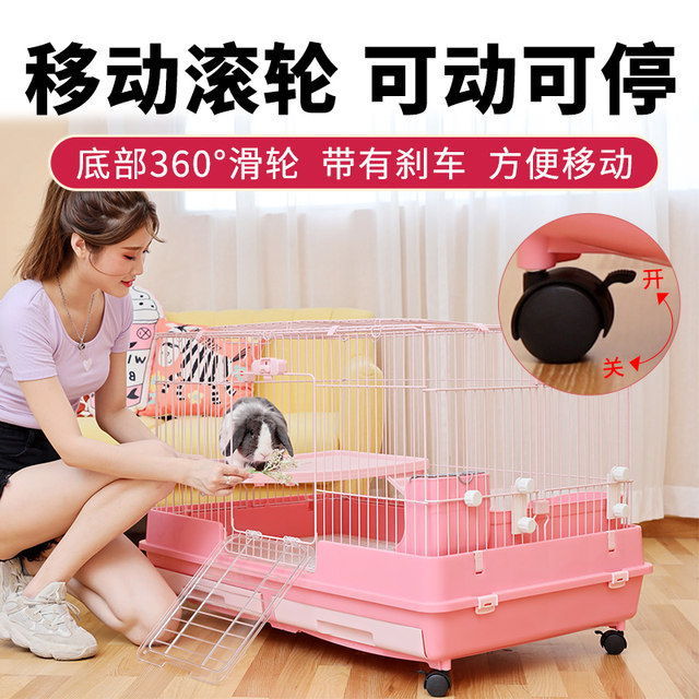 Ruiyoujia luxury rabbit cage, chinchilla cage, double-layer cat cage ...