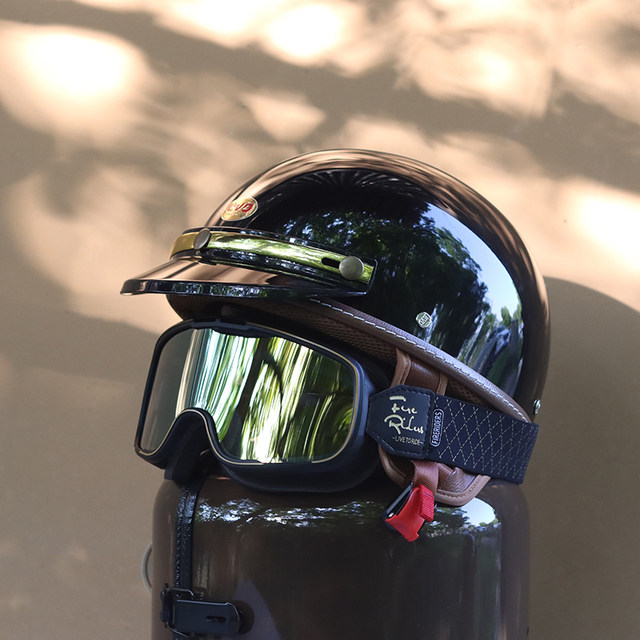 Taiwan EVO retro motorcycle locomotive helmet men's half helmet 3C ...