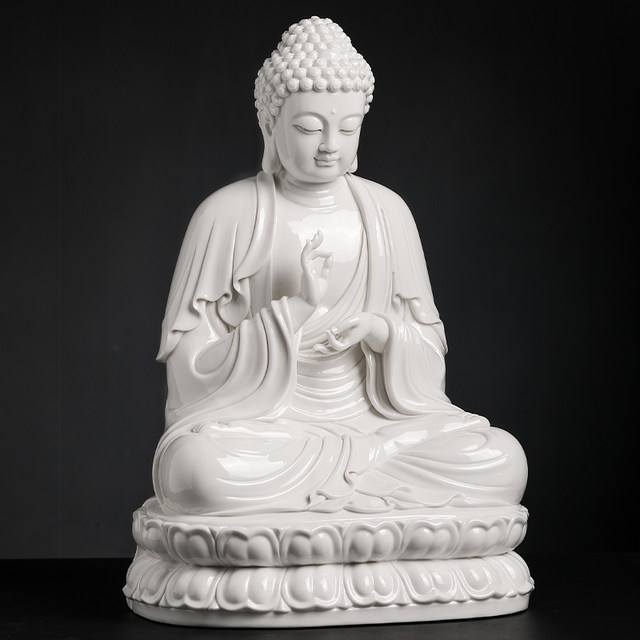 Dai Yutang 46cm said that Rulai Dehua White Porcelain Master Lin Jianping Collected Buddha ...