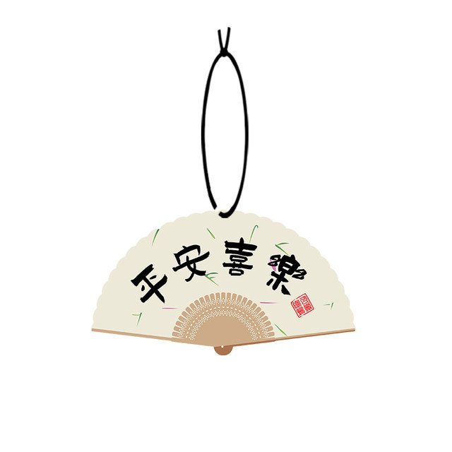 Creative ancient style folding fan car incense film car rearcillating ...