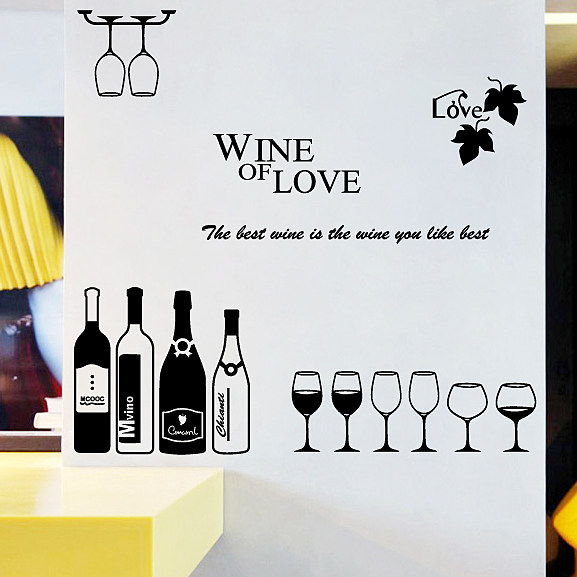 Wine bottle and glass shelf sticker bar KTV winery red wine store glass ...