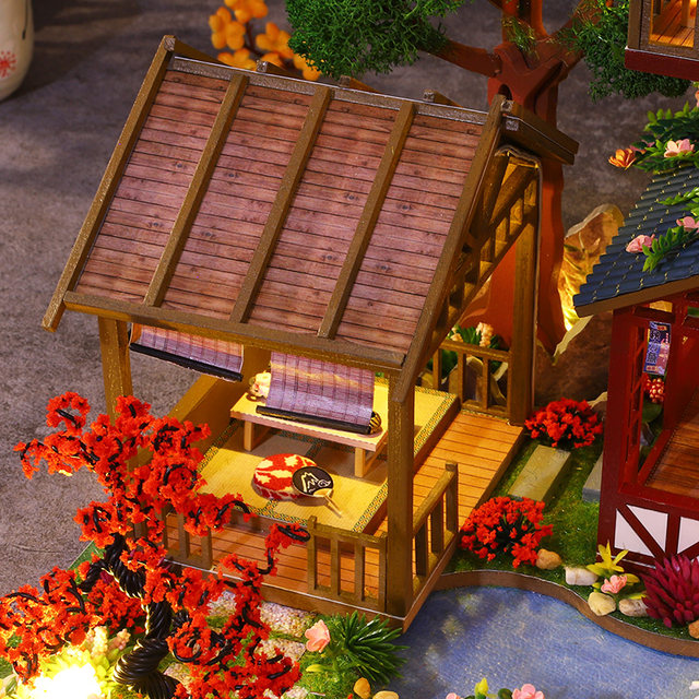 DIY hut ancient style Hexiju loft courtyard handmade model assembled ...