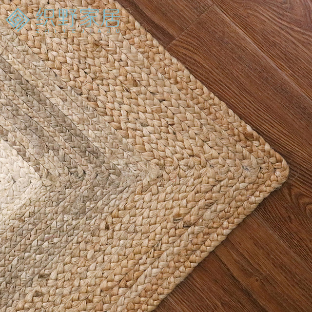 Natural jute carpet for living room, hand-woven high-end Zen home ...
