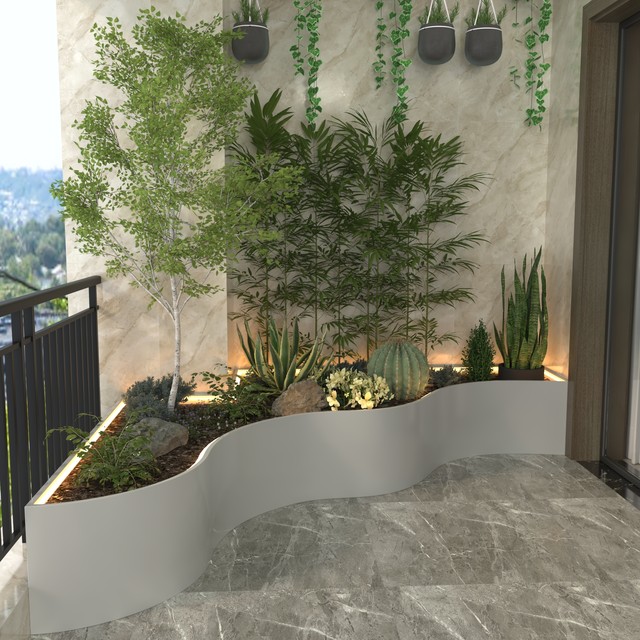 Stainless steel flower box balcony rooftop indoor flower box ...