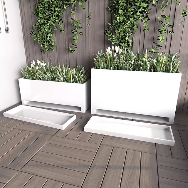 Stainless steel flower box balcony rooftop indoor flower box ...