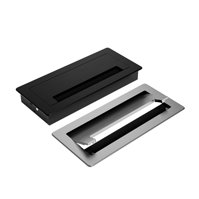 Aluminum alloy buffer threading box square computer desk wire hole ...