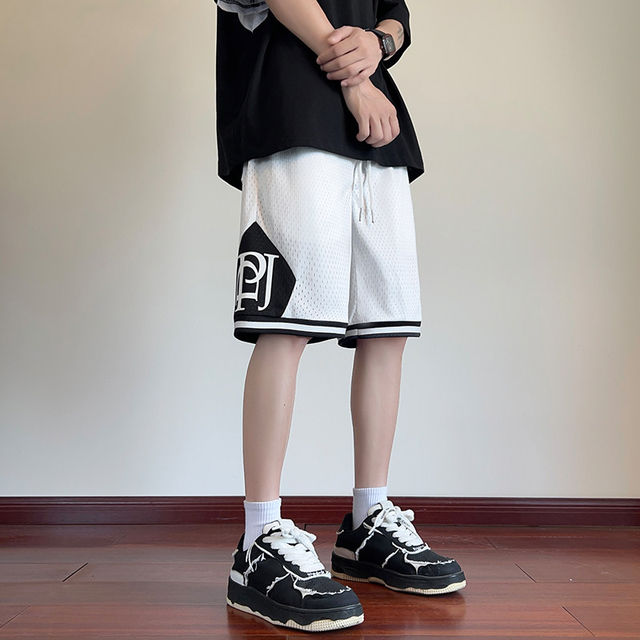 Men's five-point pants, large size loose basketball pants, summer ...