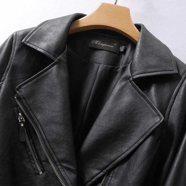 Sheepskin jacket for women short black slim fit slim Haining genuine ...