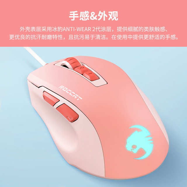 ROCCAT Night Owl ULTRA Magic Leopard Light Edition Coral Pink Mouse E ...