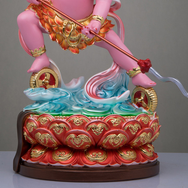 Kangsheng resin painted lotus third prince Nezha Nezha middle altar ...