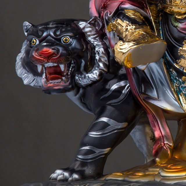 Resin God of Wealth Zhao Gongming riding a tiger statue Zhao Lang Zhao ...