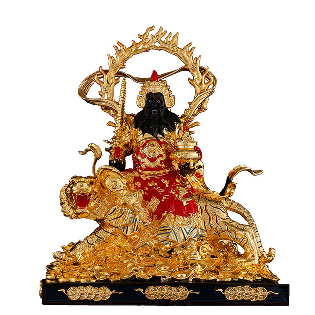 Martial God of Wealth Zhao Gongming statue riding a tiger statue living ...