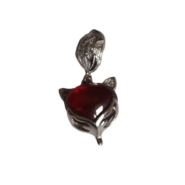 Garnet Antlers Cat Fox Pendant DIY Accessories Female Niche Design Fashion