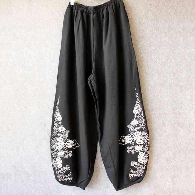 Spring and summer Chinese style cotton and linen loose bloomers men's ...