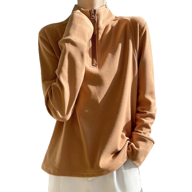 Autumn thickened double -sided virtue semi -zipper stand -up collar ...