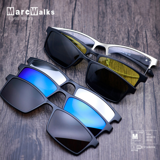 Ultra -light titanium alloy magnetic sucking mirror half -frame myopor ...