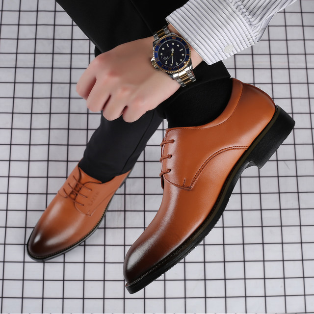 2025 Groom wedding wedding photos, giged shoes, increase men's British ...