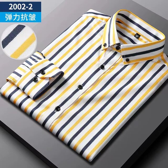 Autumn thin drooping anti-wrinkle-free shirt men's long-sleeved ...