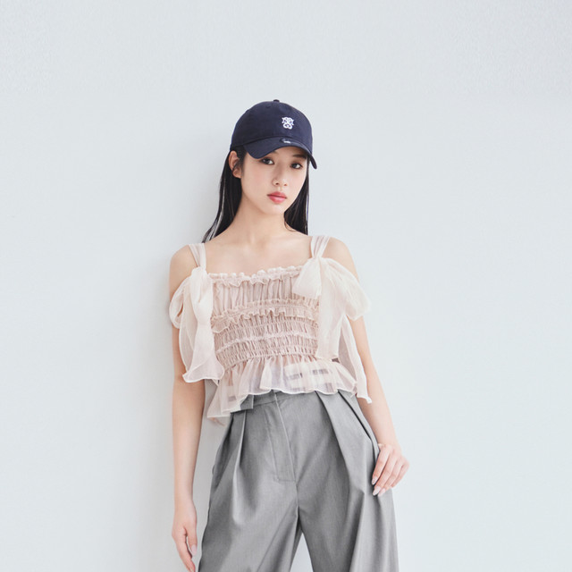 SNIDEL spring and summer sweet versatile ruffled streamer shirt top ...