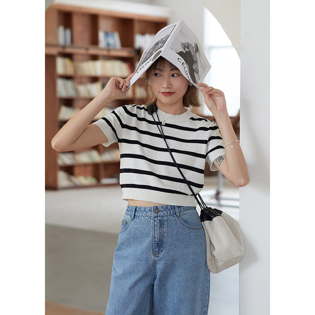 MISAZ Summer Recommendation! Cute short black and white striped short ...