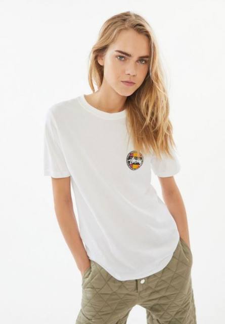 Spot Stussy Stucy Surf Dot classic pattern logo round neck T -shirt ...