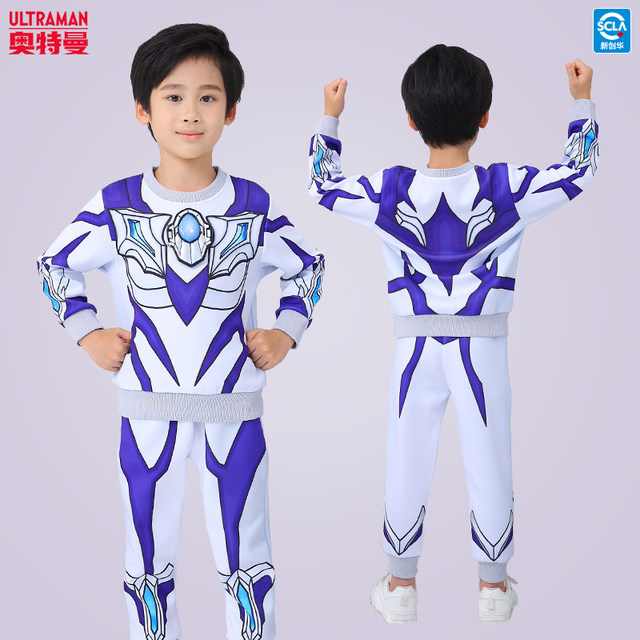 Ultraman clothes boys' velvet sweatshirt suit luminous new children's ...
