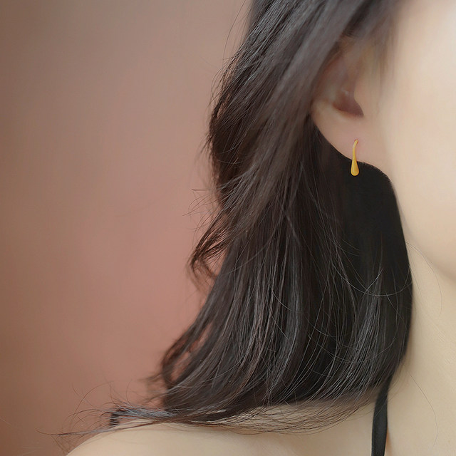 Colored ceramic ear -pierced earrings, water droplets, U -shaped ...