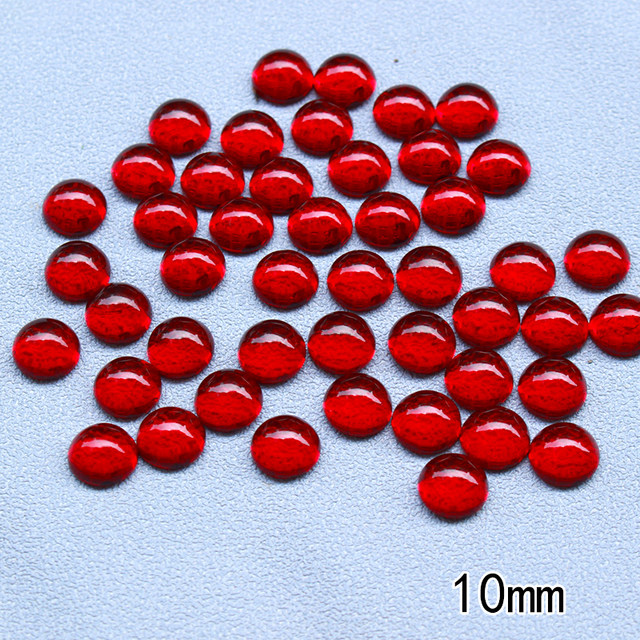 10 handmade DIY round oval patches made of red glass hairpin hair fork ...