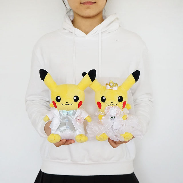 Japan Pokemon Genuine Pet Elf Married Pikachu couple plush dolls a pair ...