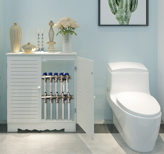 Fixed floor heating water distributor shielding cabinet decorative box ...