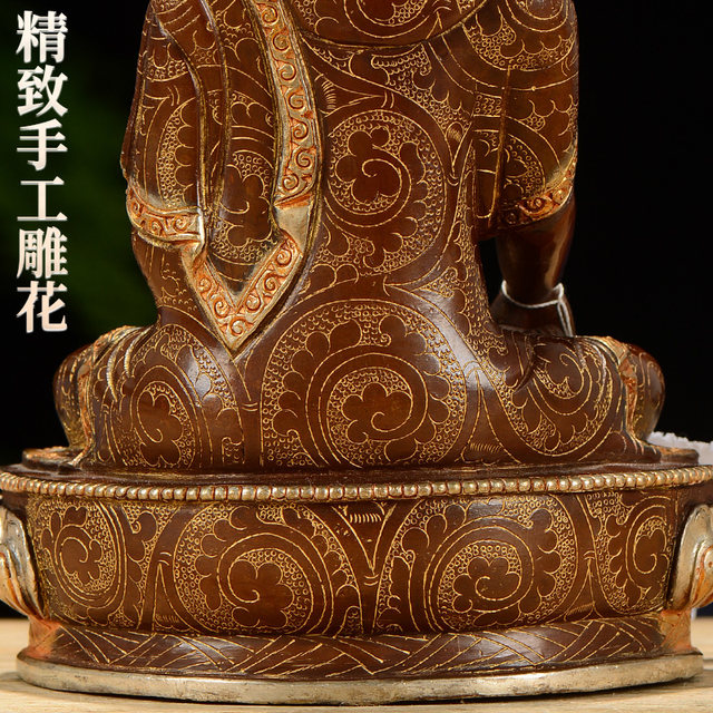Nepal Handmade Bronze Statue Ornament 7 Inch Gilt Bronze and Silver ...