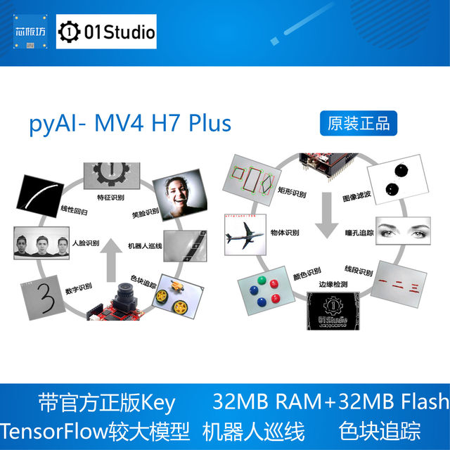 Pyai-MV4 H7 Plus 5 million camera module Python artificial intelligence development board ...
