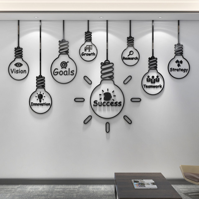 Office wall decoration painting atmosphere layout inspirational team ...