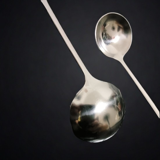 Stainless steel spoon with long handle, round head, extended coffee ...