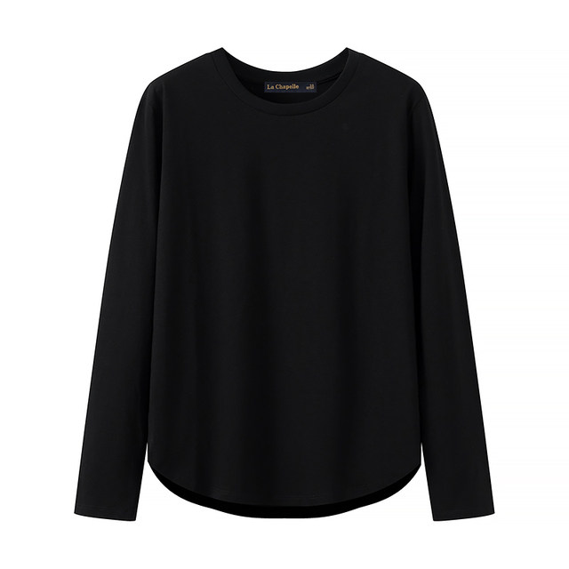 La Chapelle autumn new round neck lines long -sleeved T -shirt female ...
