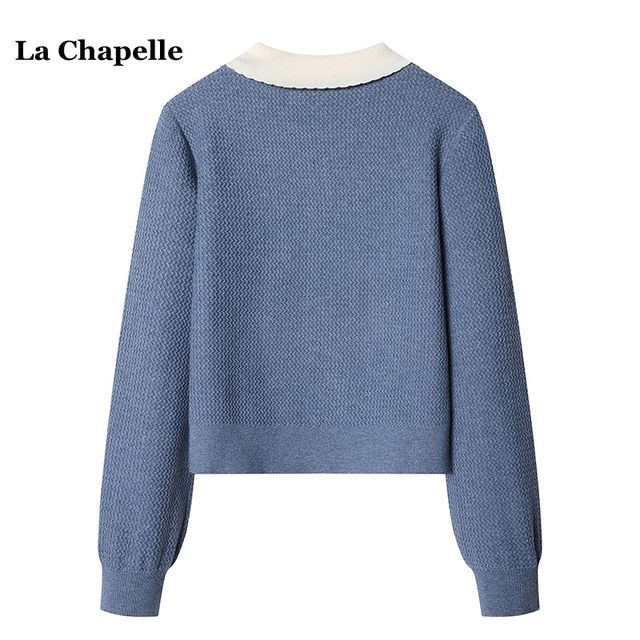 La Chapeelle Qiu Aixin Embroidery Catalion long -sleeved sweater loose and versatile top girl