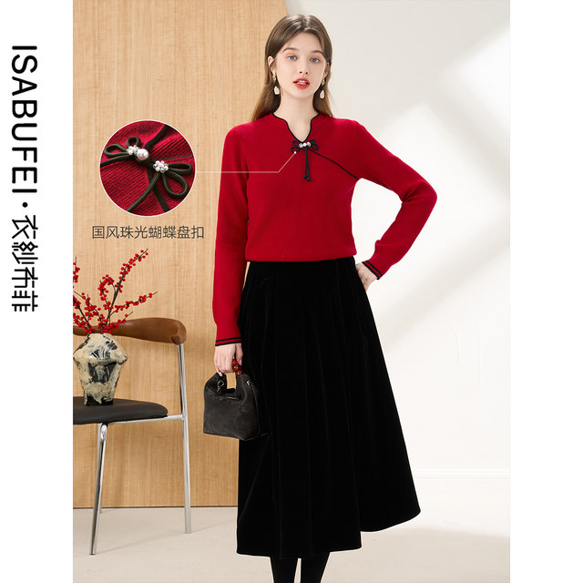 Gauze Fiyanyun new Chinese sweater for women's winter new style bow ...