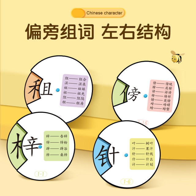 Magic Chinese Character Turntable Literacy Recognition Cards for ...