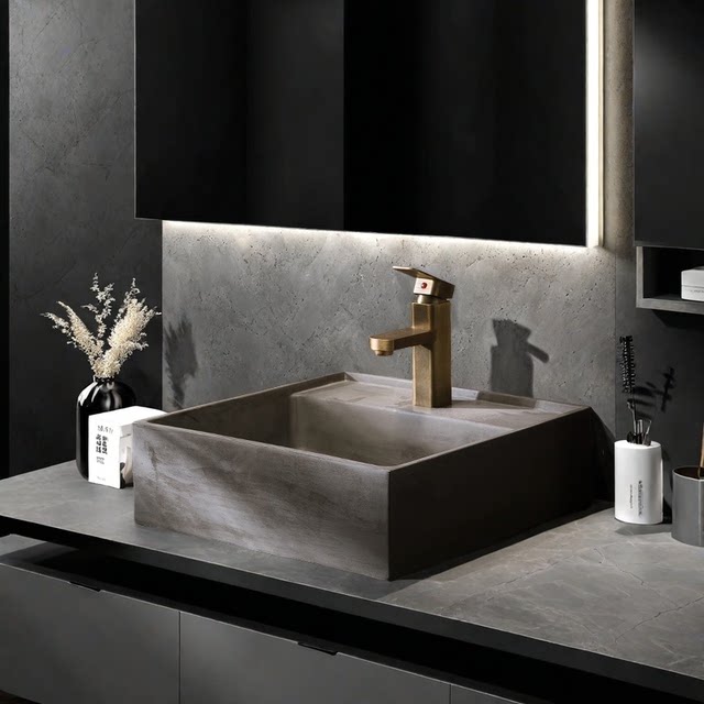 Shimizu Concrete Small Unit, Potted Basin Washing Basin Single Pot ...