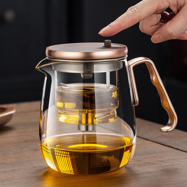 2025 New Elegant Cup Teapot Glass Liner Zinc Alloy Thickened Tea Water ...