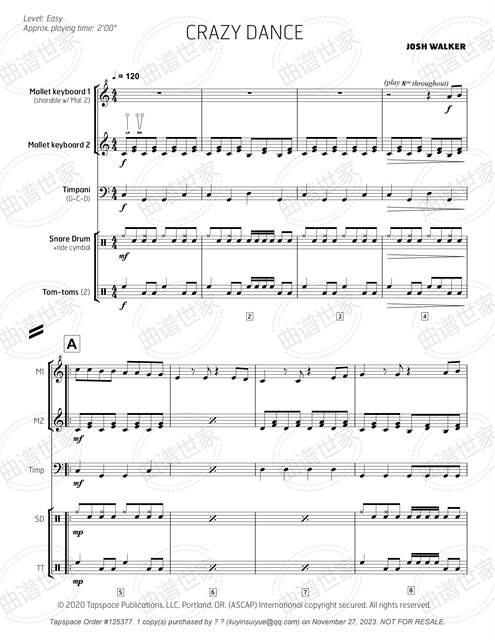 Original Percussion Ensemble Crazy_Dance Junior Percussion Primary ...