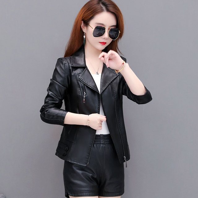 2025 new leather jacket for women in spring and autumn short slim ...