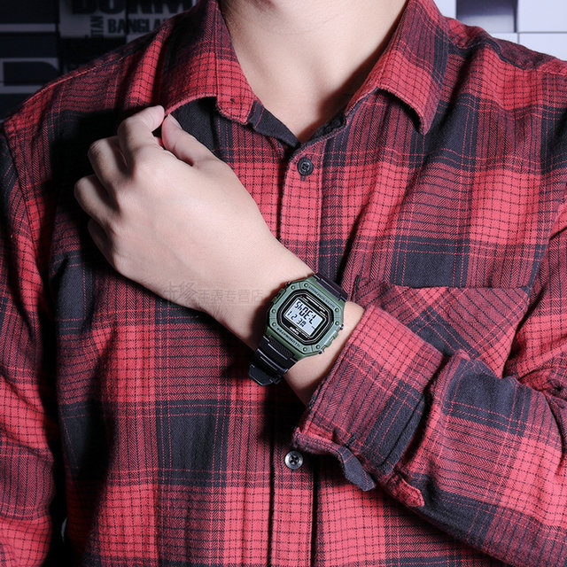 Casio limited square watch men's black digital display student retro ...