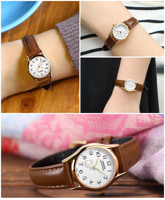 Casio watch women's belt quartz Casio compact female student waterproof ...