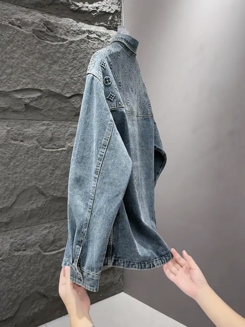 2024 autumn and winter new water washing denim jackets Men's old flower ...