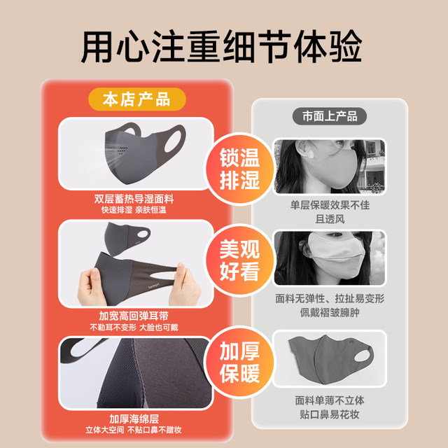 Windproof, cold-proof and warm, no fogging when wearing glasses, 3D ...